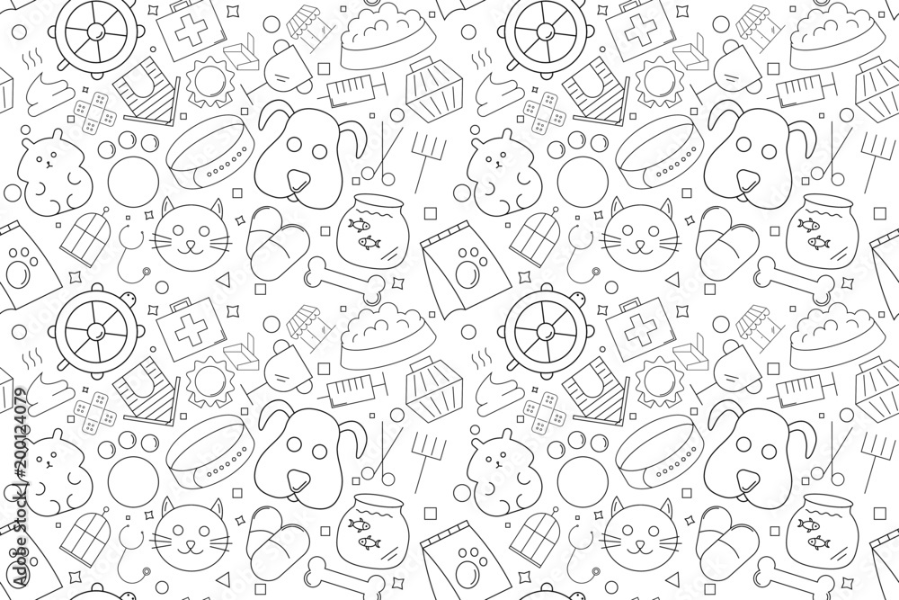 Vector pet pattern. Pet seamless background Stock Vector | Adobe Stock