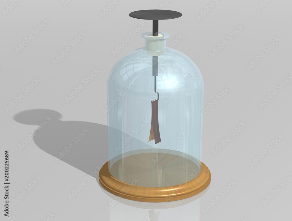 Electroscope. Used in physics education to demonstrate the principles of electrostatics. 3D ...