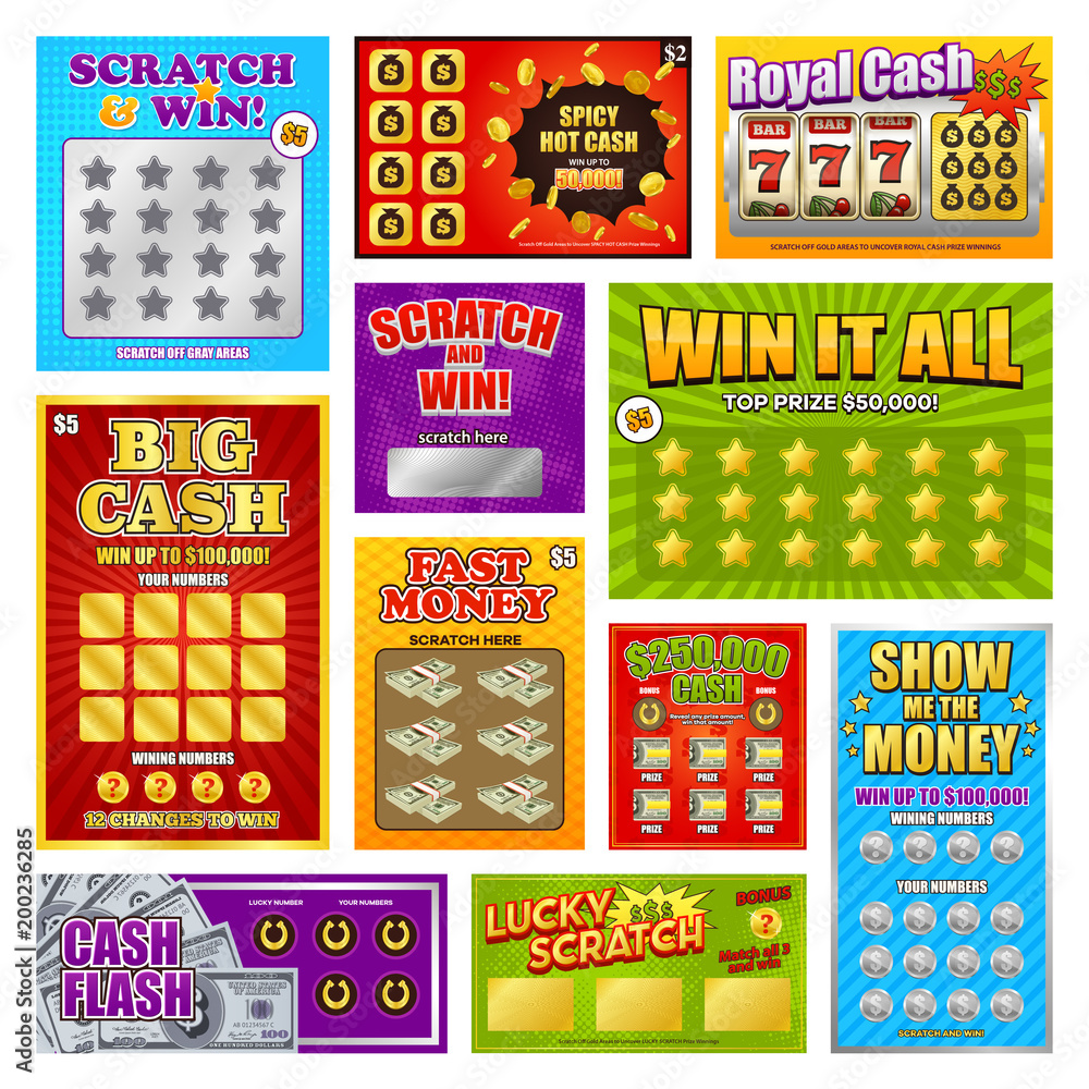 Scratch Win Cards Set Stock Vector | Adobe Stock