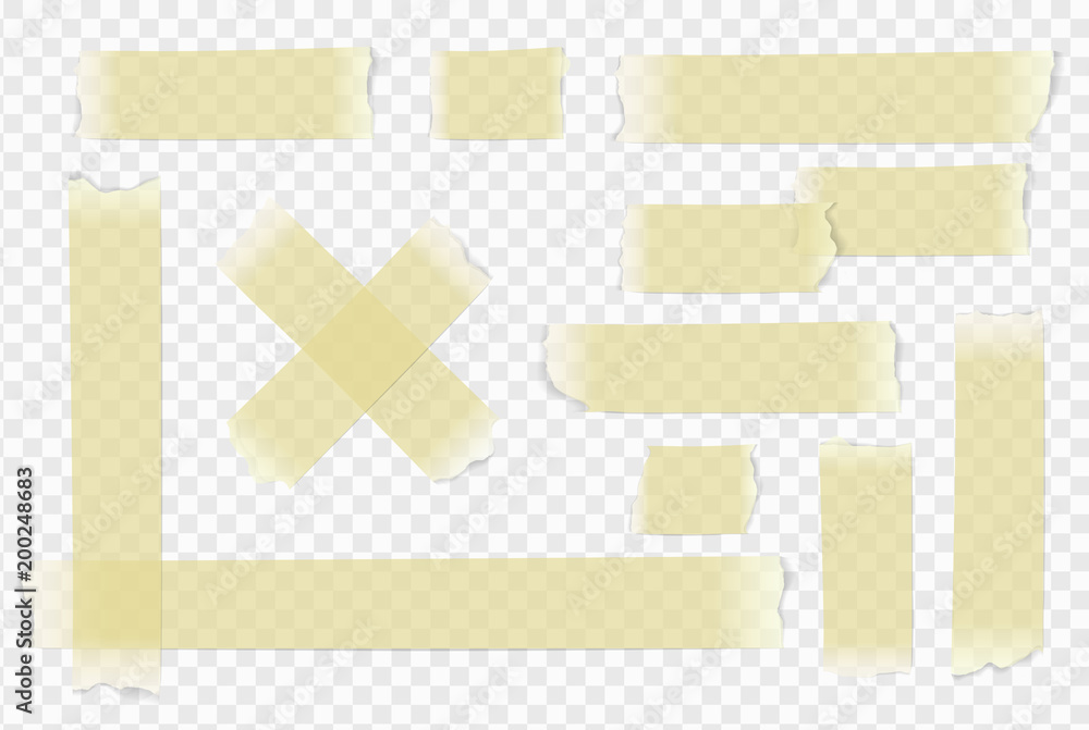 Vector adhesive paper tape on transparent background. Stock Vector ...