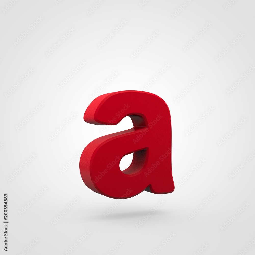 Plastic red letter A lowercase isolated on white background. Stock ...