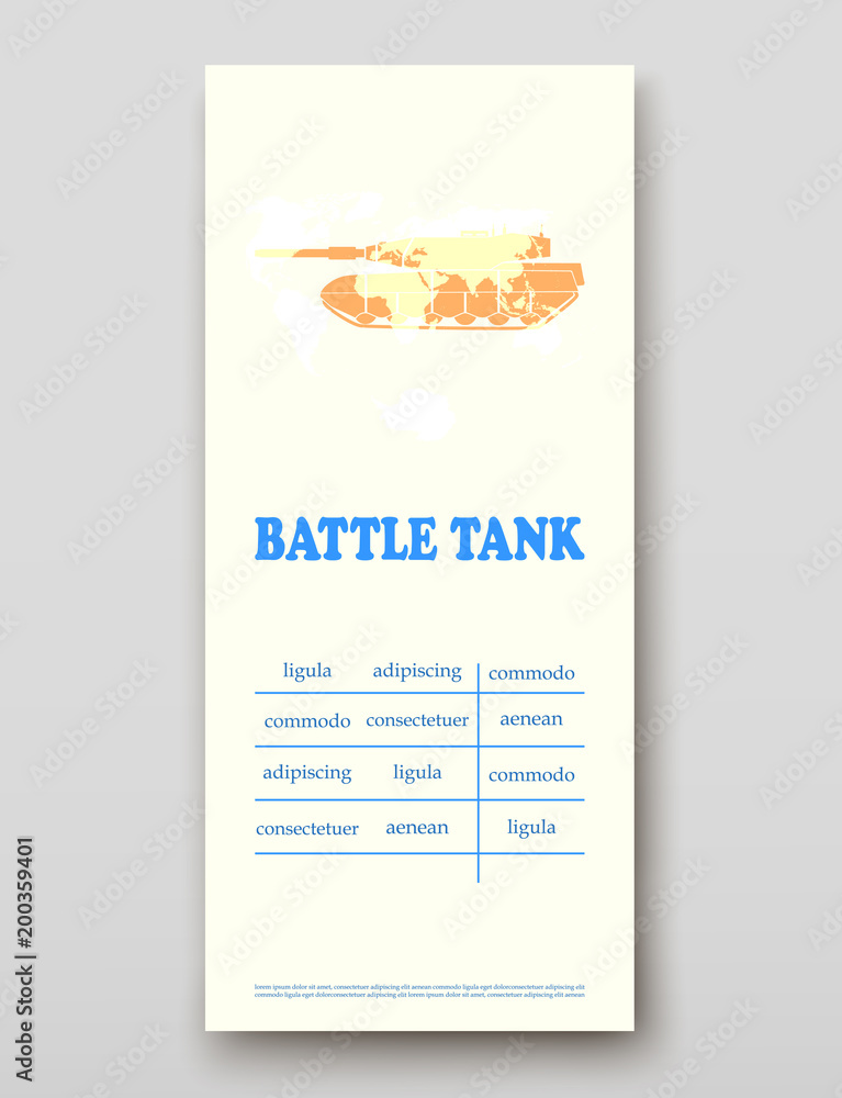 Battle tank leaflet cover presentation abstract, layout size technology ...