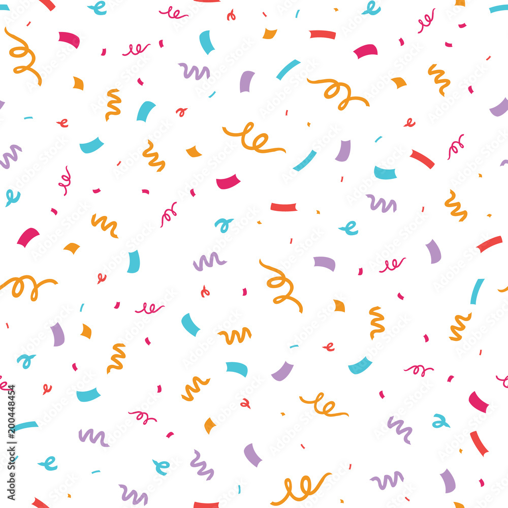 Colorful confetti seamless repeat pattern. Great for a birthday party or an event celebration ...