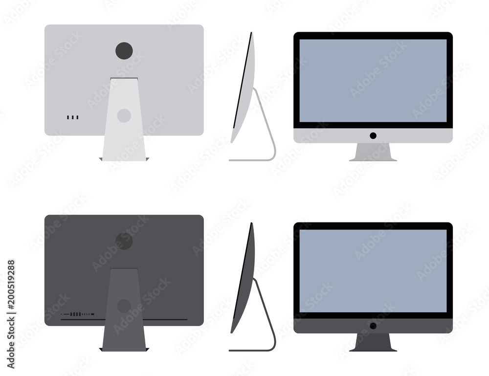 Computer pc, pro top view of a monoblock computer. Conception of ...