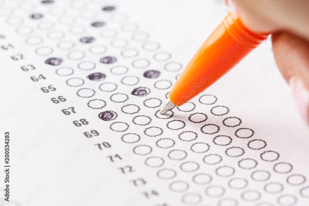 Test score sheet with answers Stock Photo | Adobe Stock