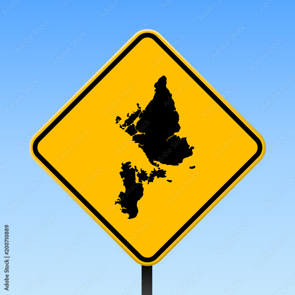 Siargao map on road sign. Square poster with Siargao island map on ...