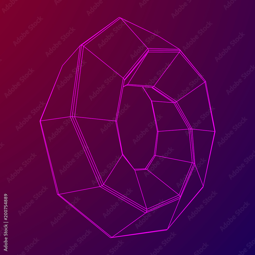 Mobius strip ring sacred geometry. Spatial figure with upturned ...