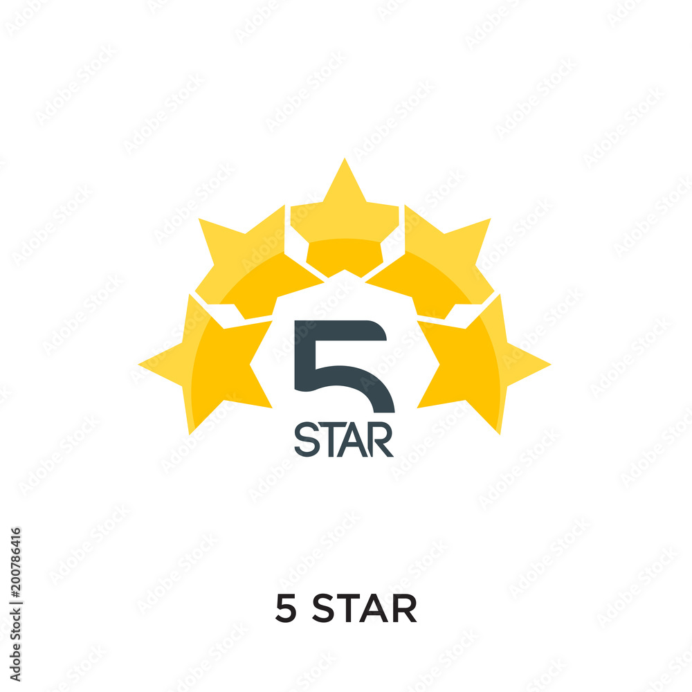 5 star logo isolated on white background for your web, mobile and app ...