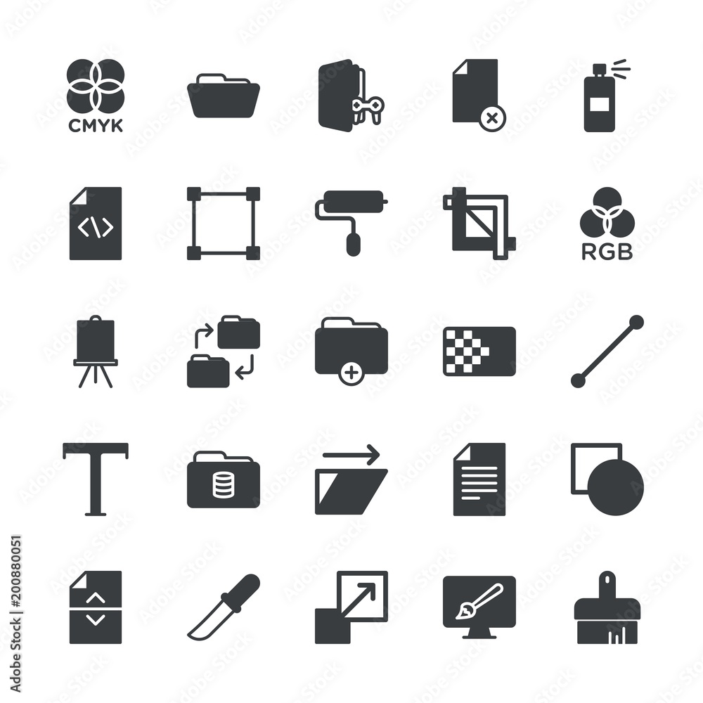Modern Simple Set of folder, files, design Vector fill Icons ...