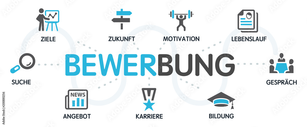 BEWERBUNG Vektor Grafik Icons Piktogramme Stock Vector | Adobe Stock