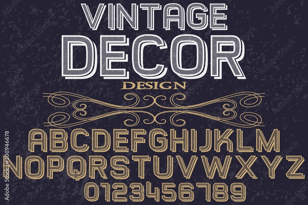 Vintage Font handcrafted vector Font.Alphabet.Script.Typeface.Label ...