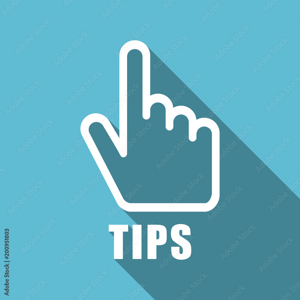 Tips symbol flat design vector blue icon Stock Vector | Adobe Stock