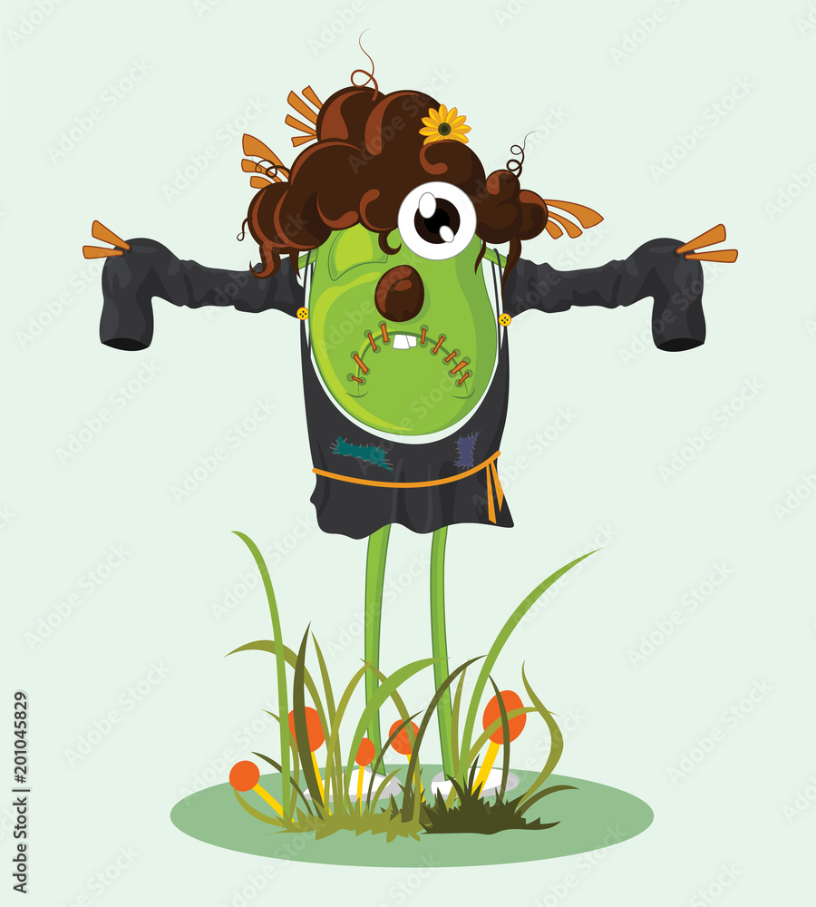Cartoon scarecrow character - Vector illustration Stock Vector | Adobe ...
