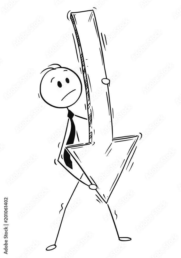 Cartoon stick man drawing conceptual illustration of businessman ...