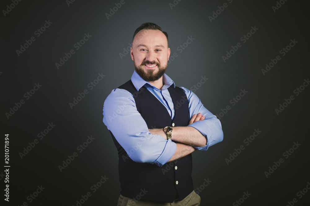 Arrogant bold self-important stuck up man. Strict boss man. Big Boss ...
