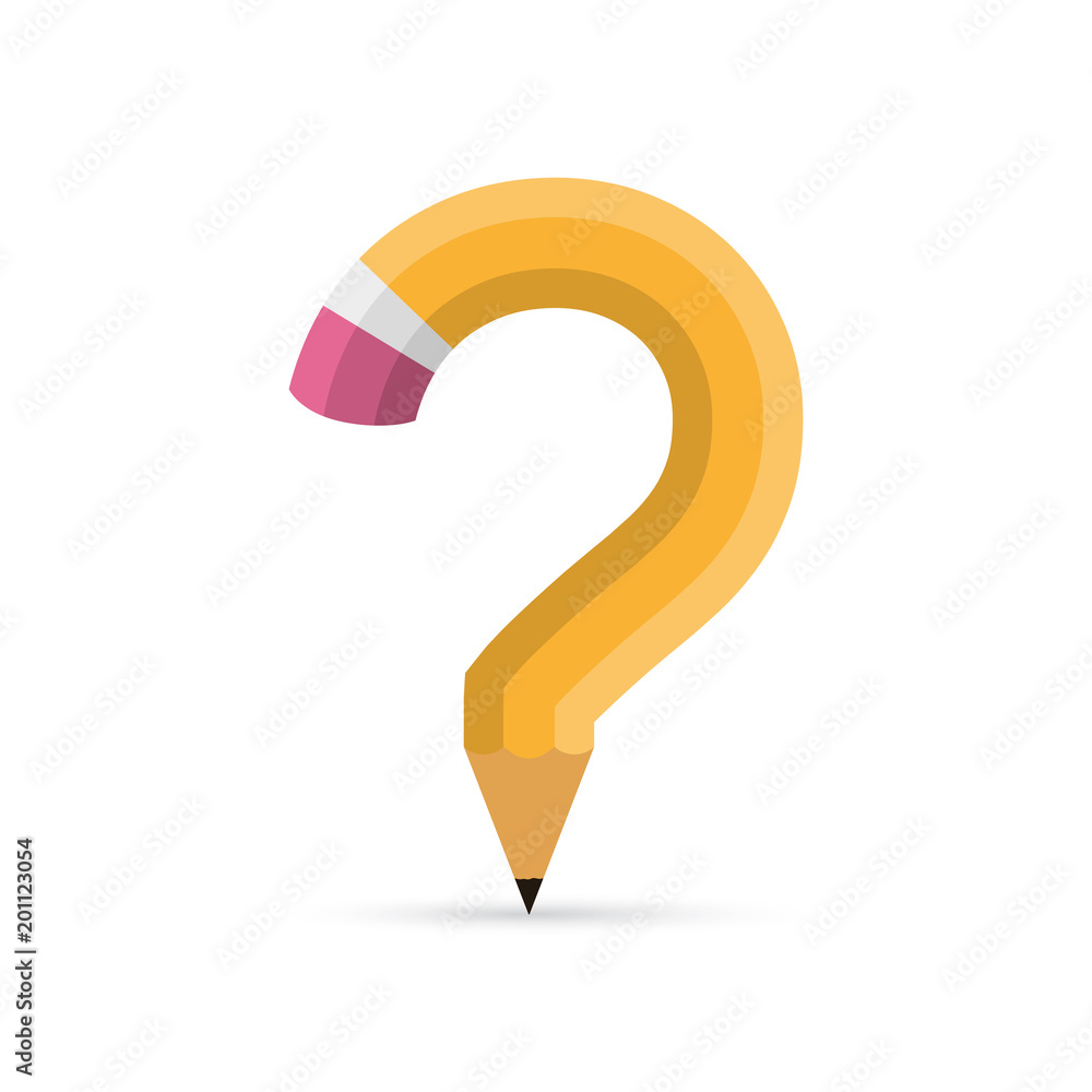 Pencil question mark. Vector illustration. Stock Vector | Adobe Stock