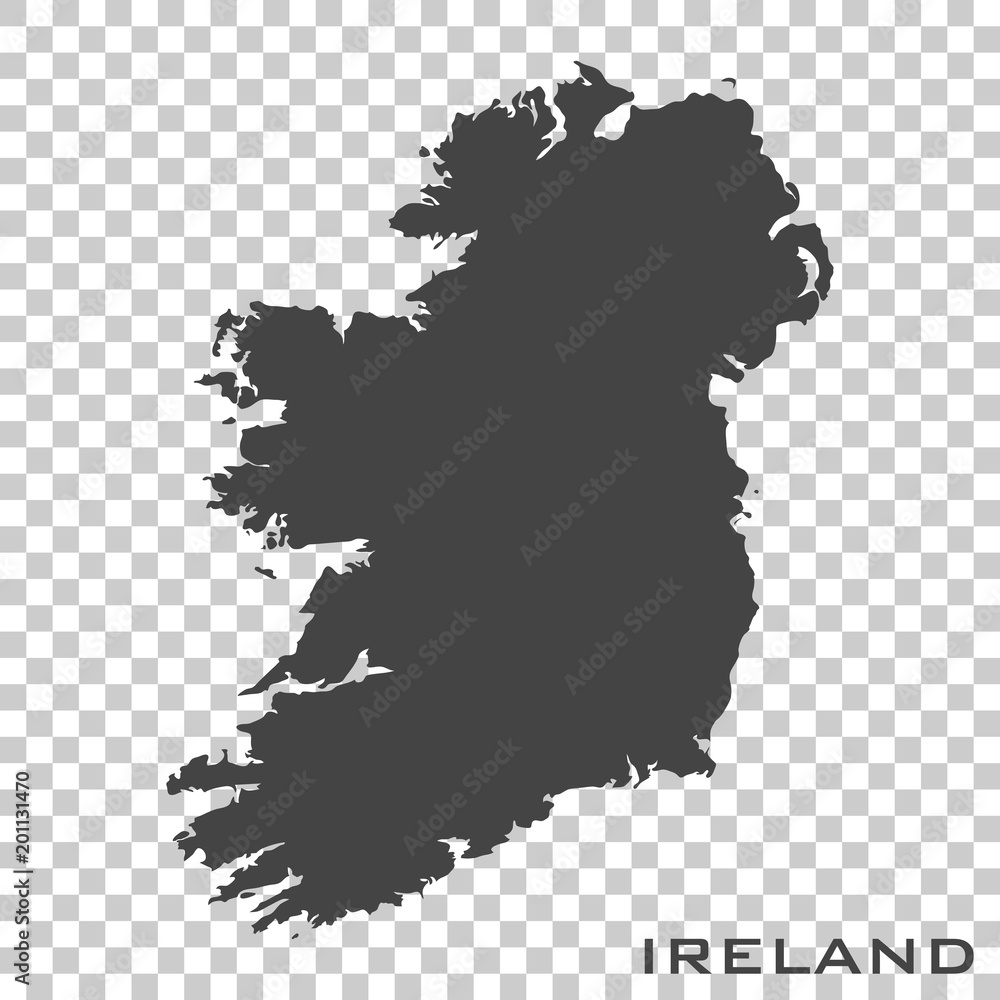 Vector icon map of Ireland on transparent background Stock Vector ...