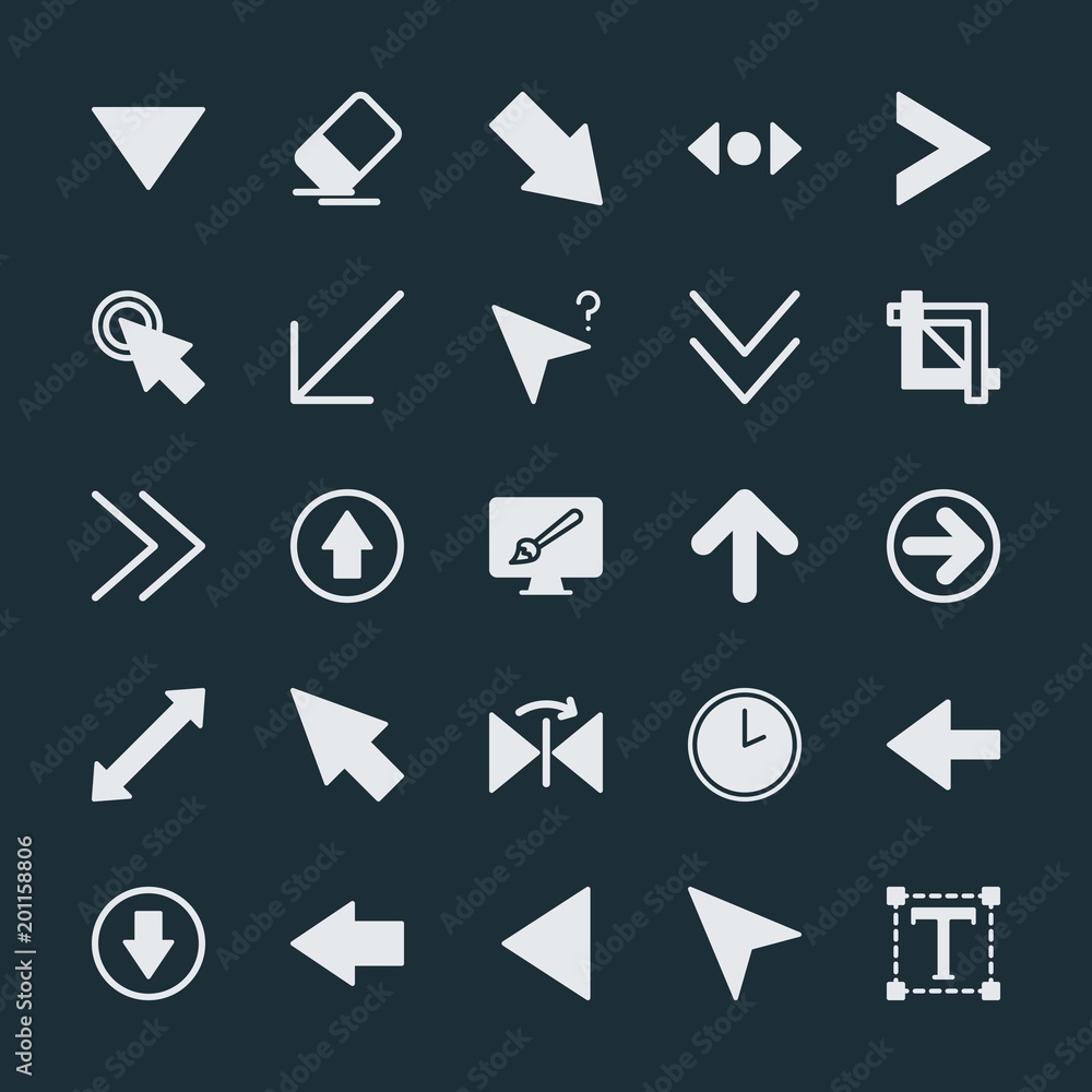 Modern Simple Set of arrows, cursors, design Vector fill Icons ...
