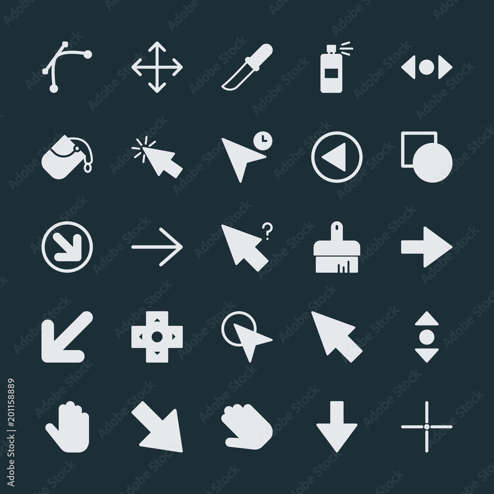 Modern Simple Set of arrows, cursors, design Vector fill Icons ...