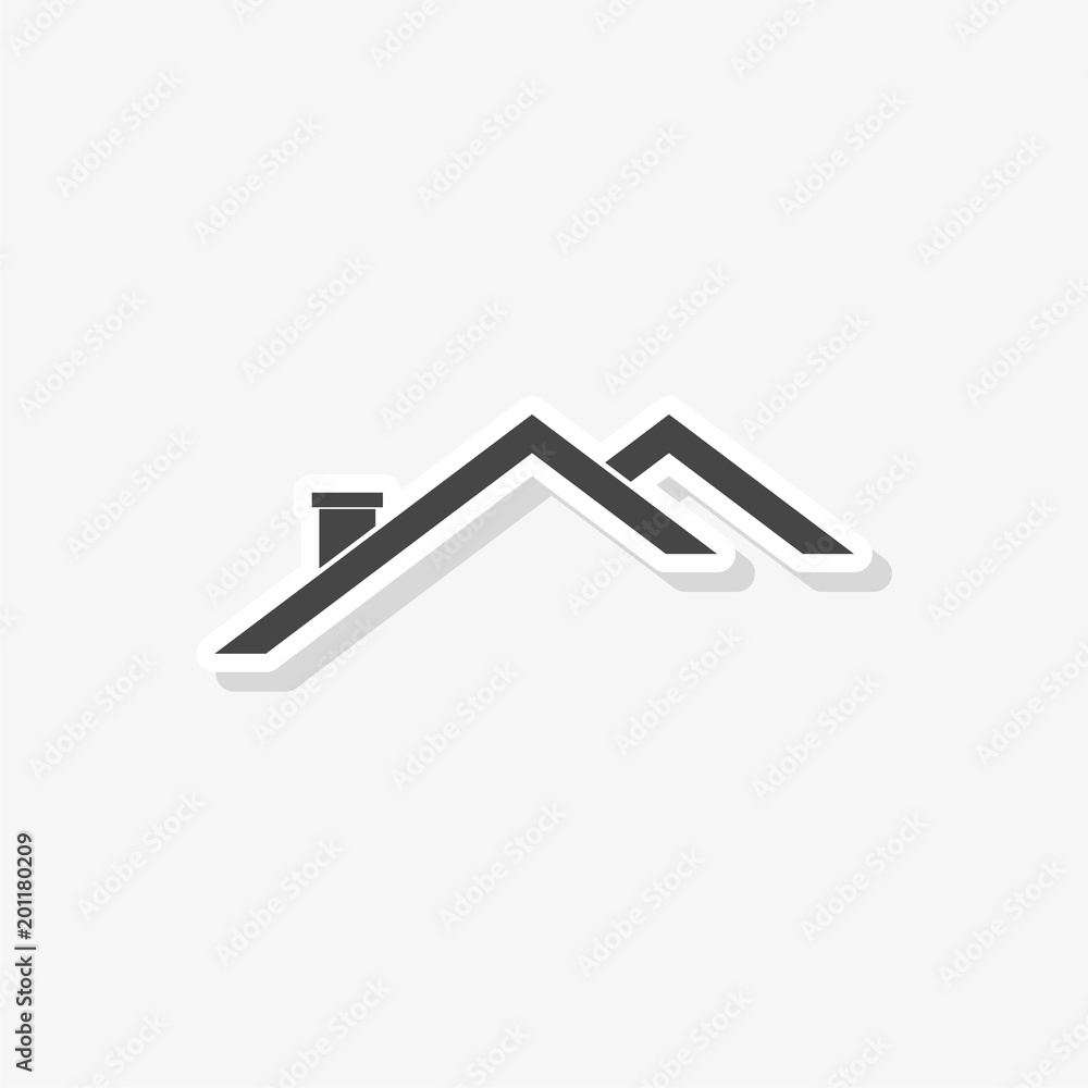 Home roof sticker, simple vector icon Stock Vector | Adobe Stock