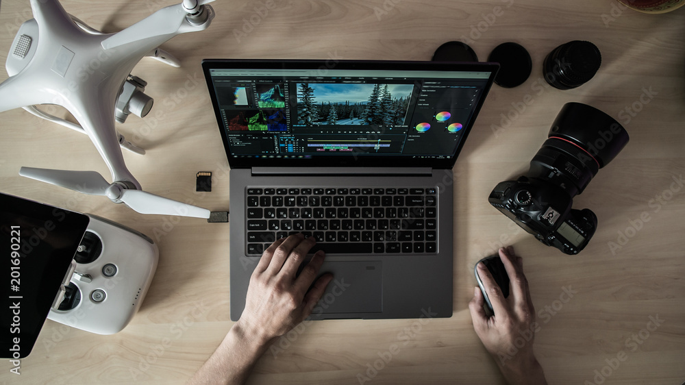 Filmmaking video editing & color grading. Stock Photo | Adobe Stock