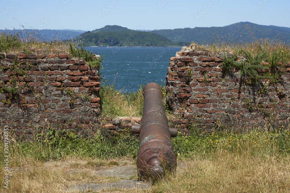 Historic coastal fortress at Corral built by the Spanish to protect the ...