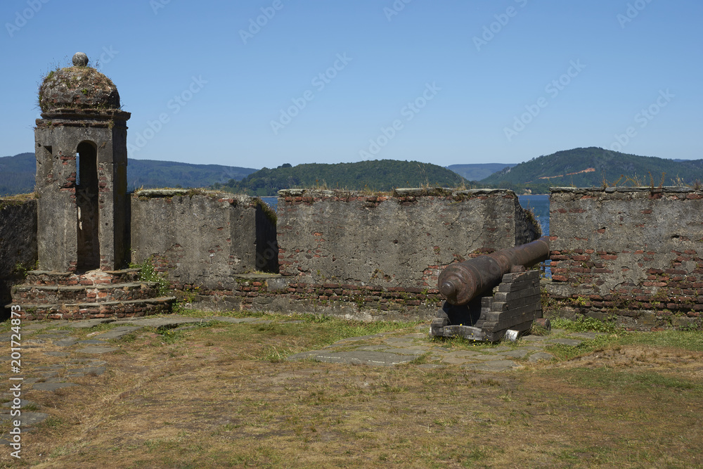 Historic coastal fortress at Corral built by the Spanish to protect the ...