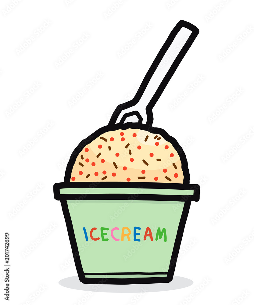 ice cream cup / cartoon vector and illustration, hand drawn style ...