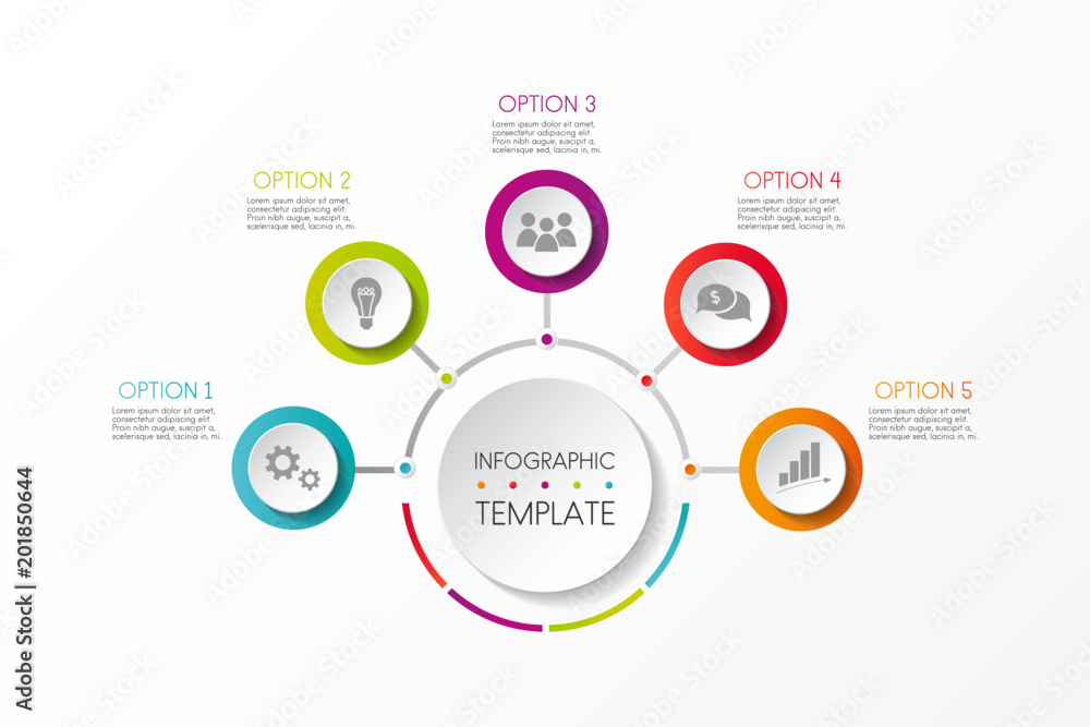 Business infograph - layout with sample text and different options ...