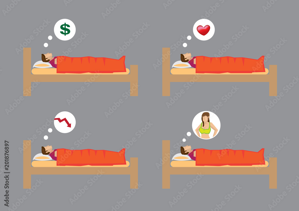Dreams Vector Cartoon Illustration Stock Vector | Adobe Stock