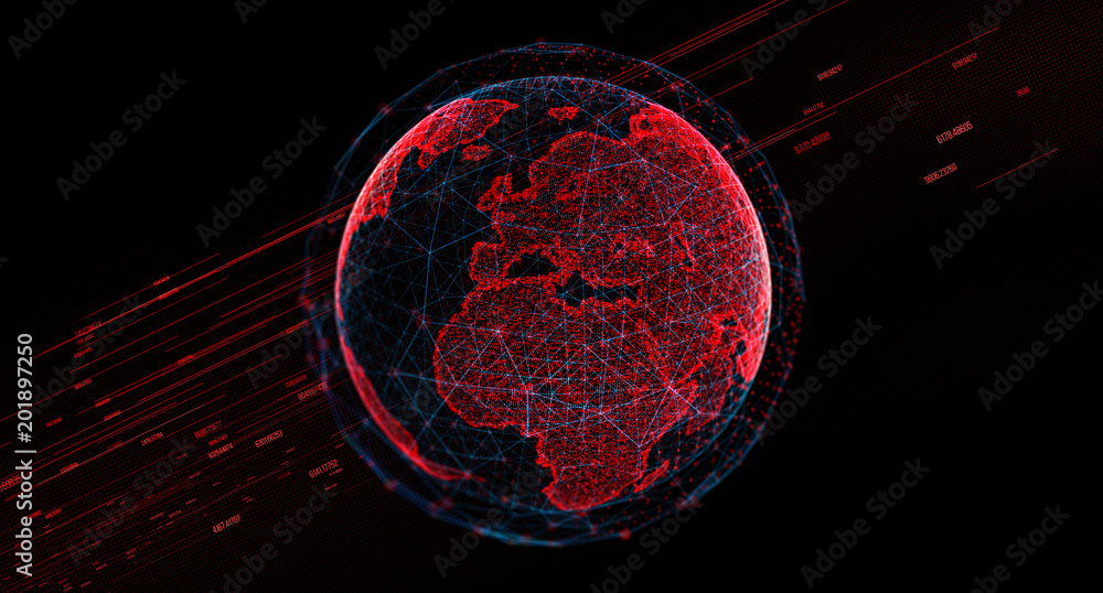 Global International Connectivity Background/Connection lines Around ...