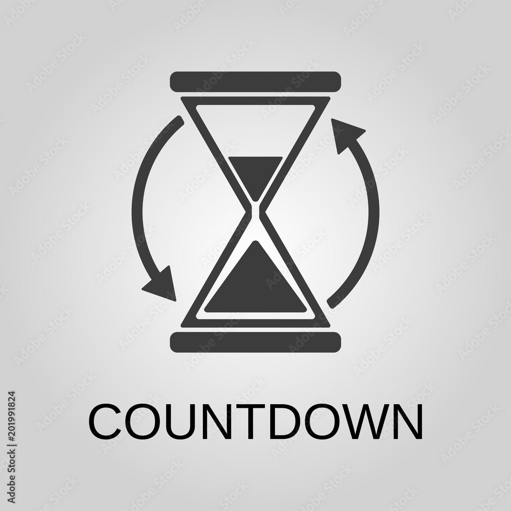 Countdown icon. Countdown symbol. Flat design. Stock - Vector ...