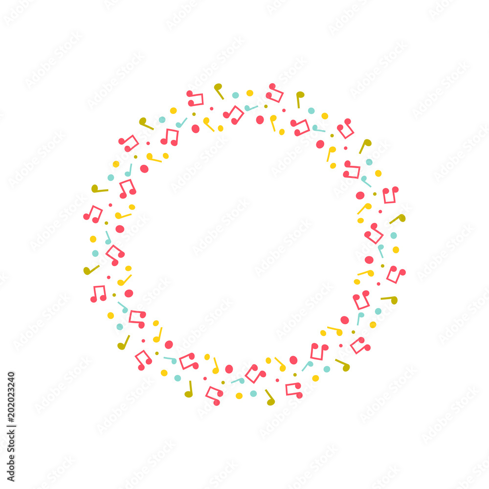 Vector music notes and dots wreath. Stock Vector | Adobe Stock