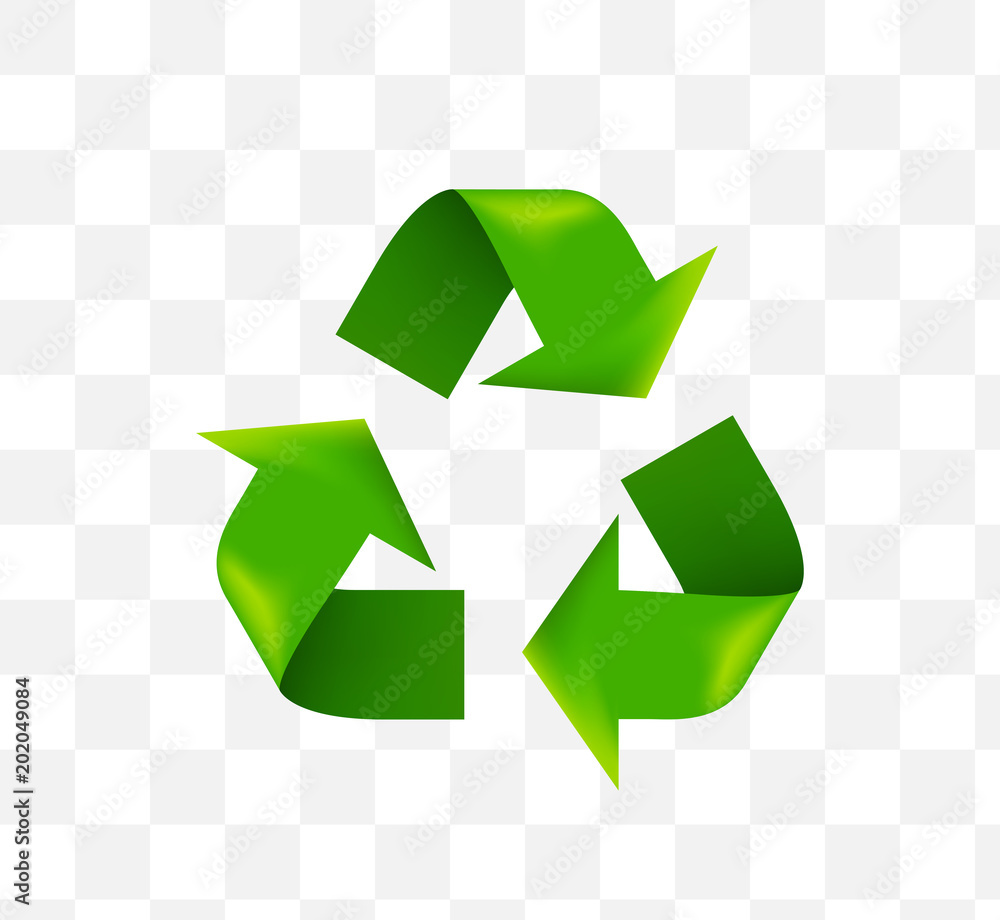 Cute Recycling Symbol Icon on Transparent Background . Isolated Vector ...