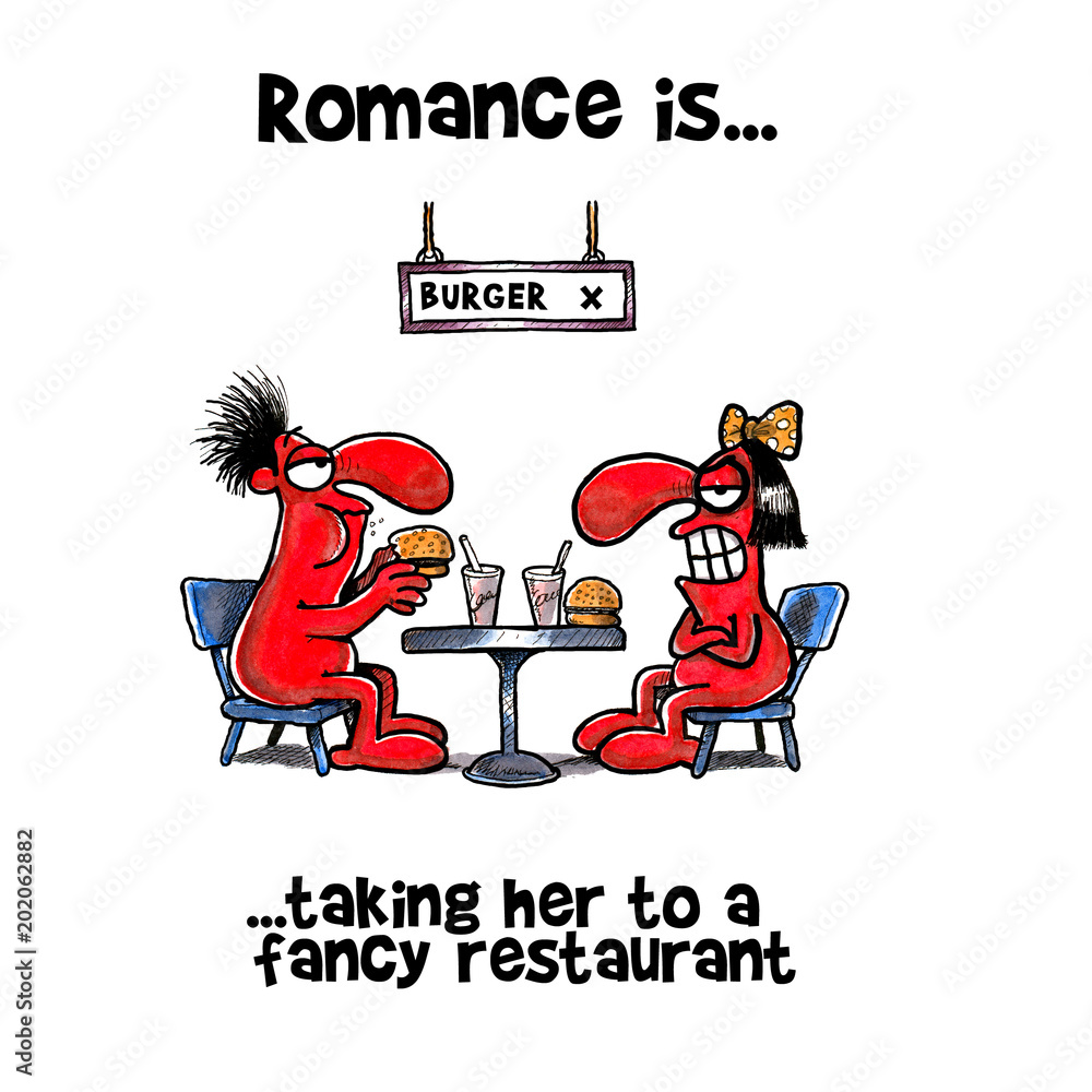 Couple is eating romantic dinner in a fast food restaurant Stock ...
