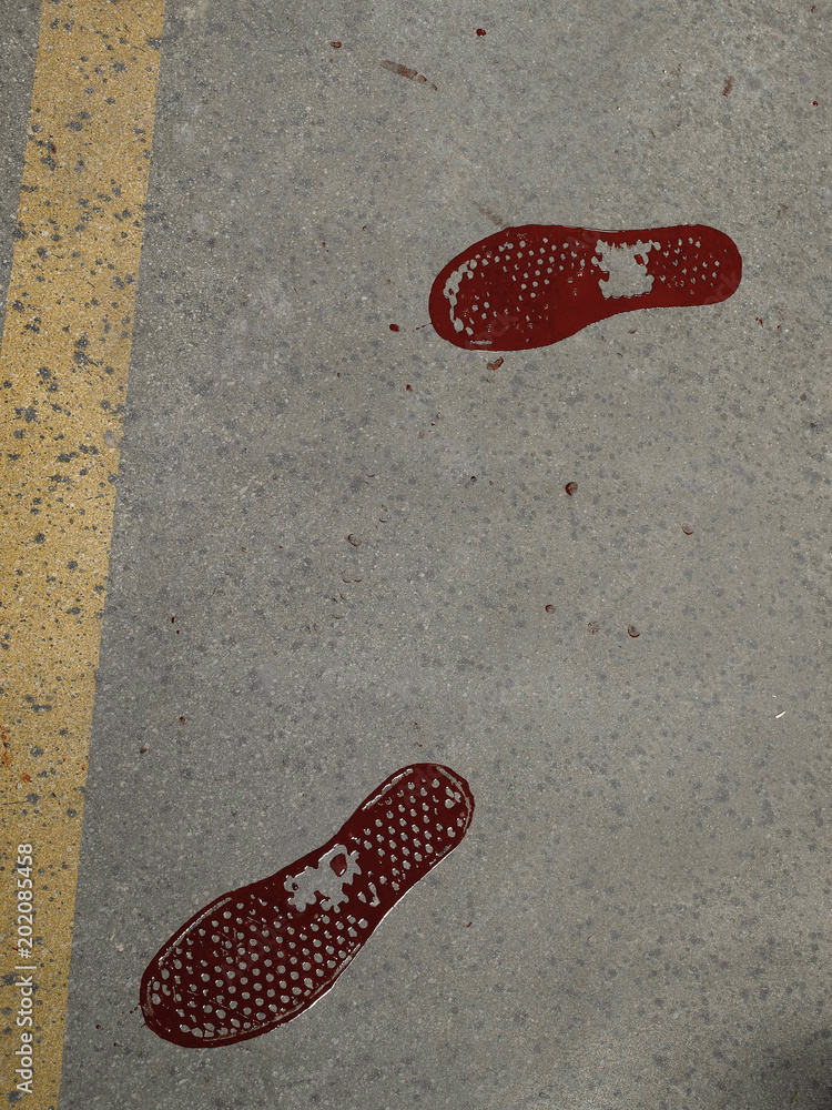 red footsteps