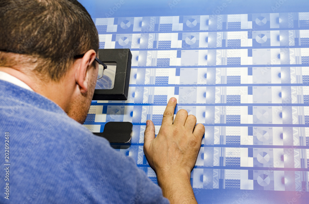 Printing Plant - Print Operator Makes Calibration Controll of Computer ...