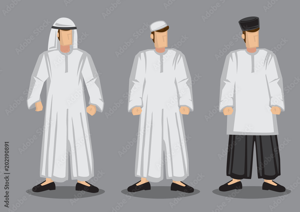 Muslim Man Cartoon Character Vector Illustration Stock Vector | Adobe Stock