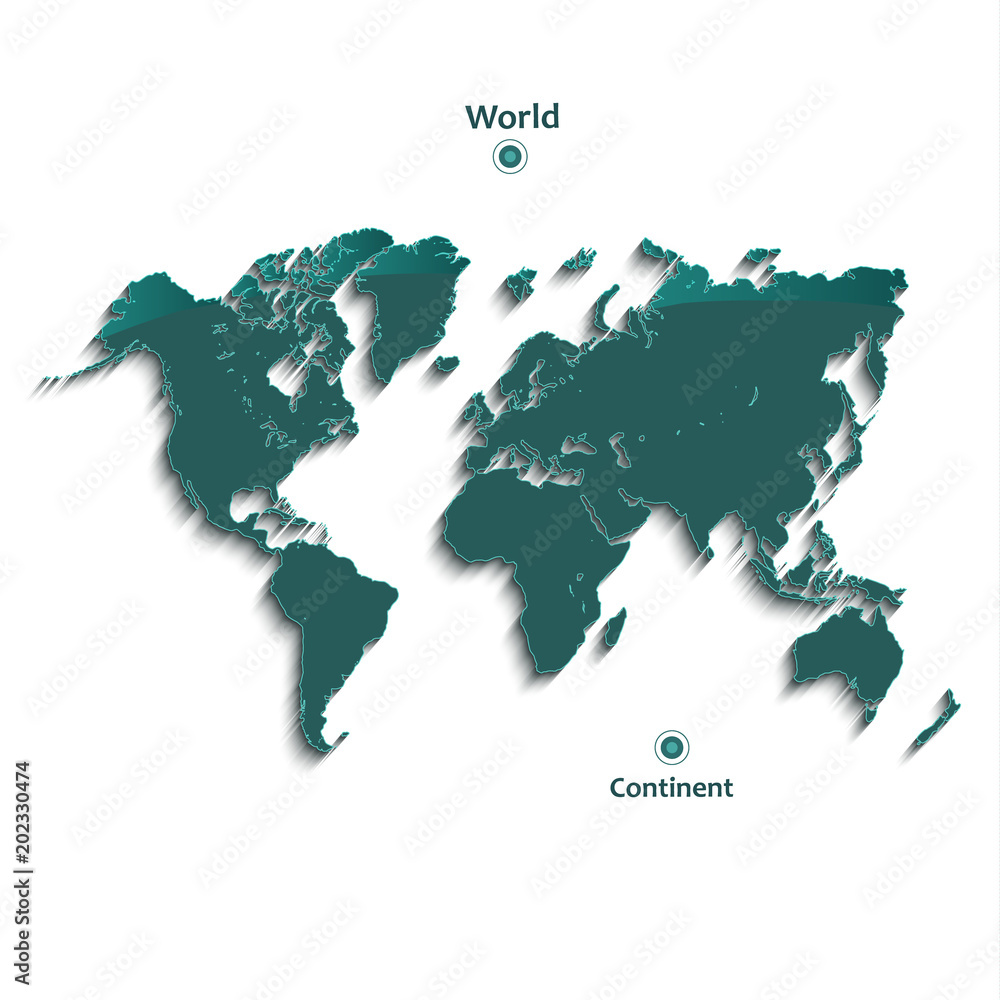 World map, white background, vector Stock Vector | Adobe Stock
