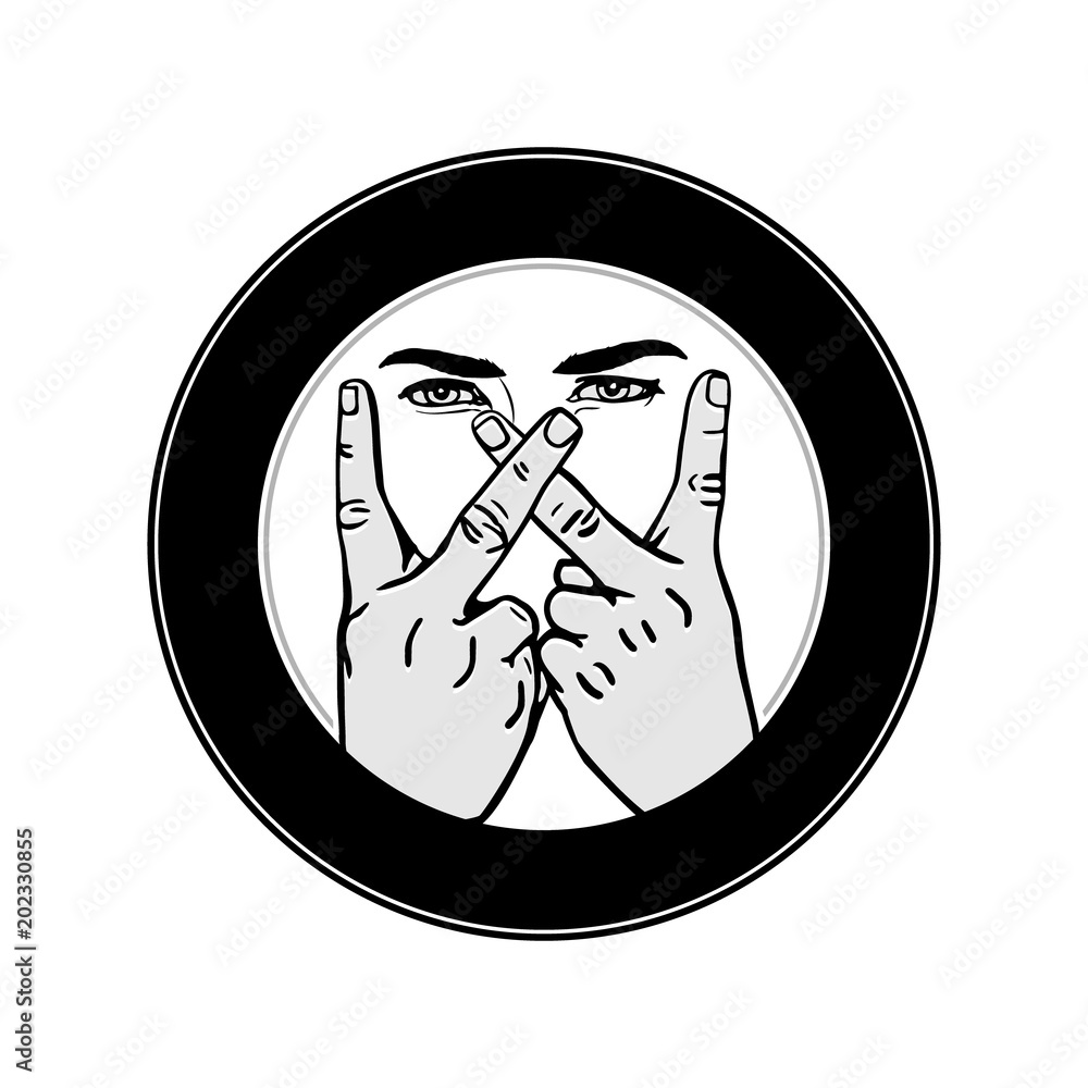 letter W hand gesture outline vector image. Illustration of hands ...