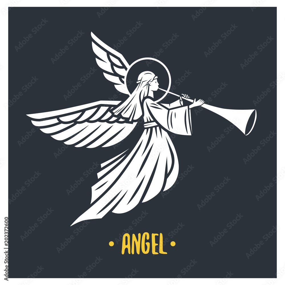 Angel god. Vector illustration. Stock Vector | Adobe Stock