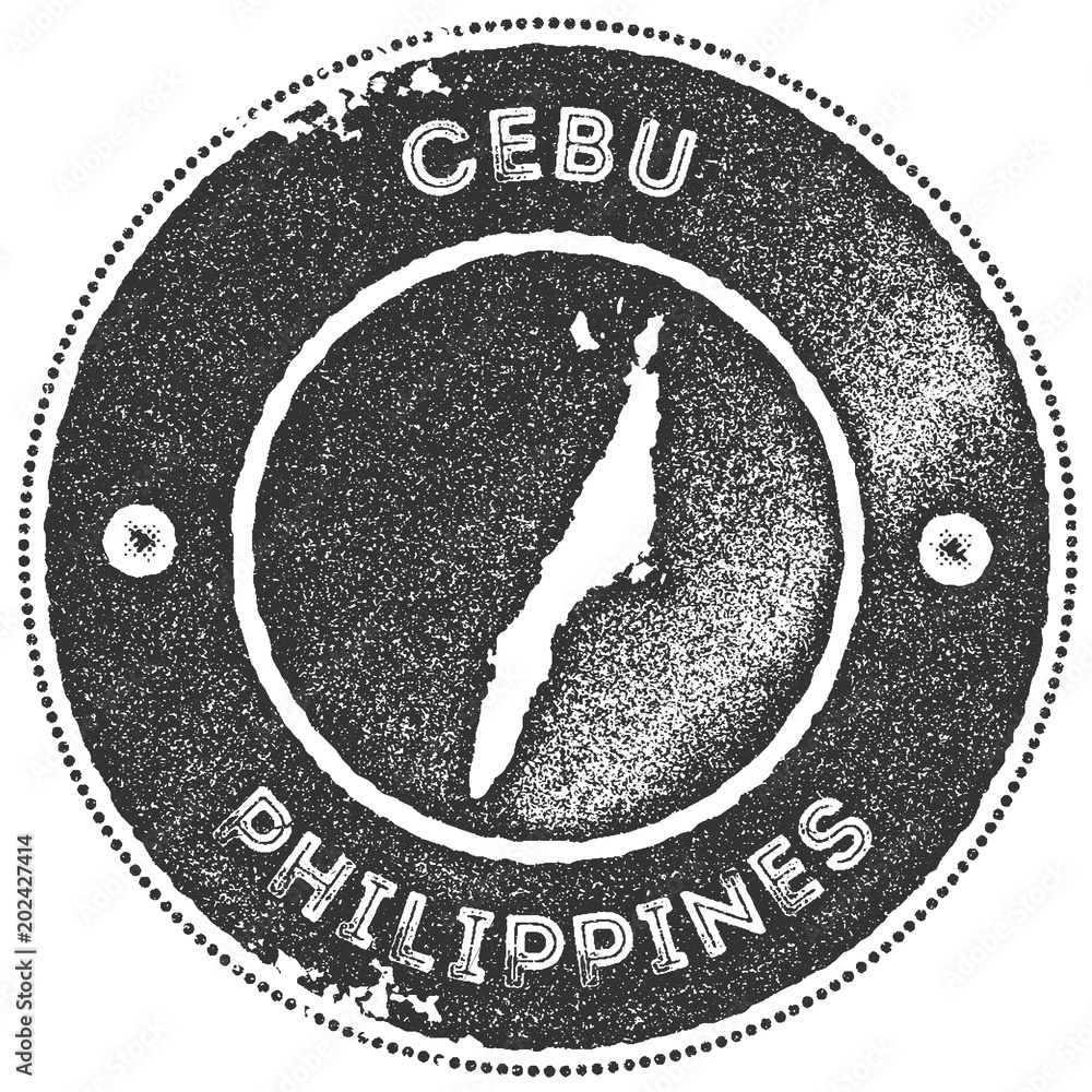 Cebu map vintage stamp. Retro style handmade label, badge or element ...