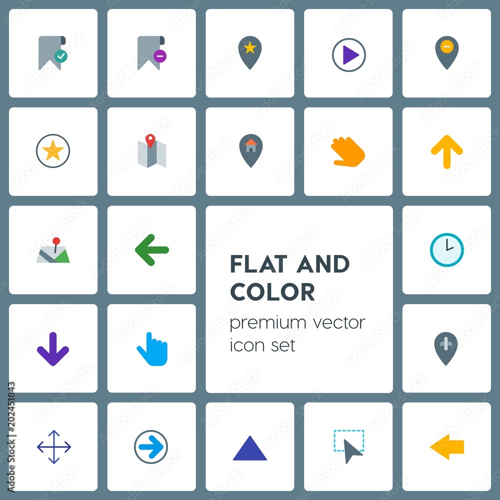 Modern Simple Set of location, arrows, cursors, bookmarks Vector flat ...