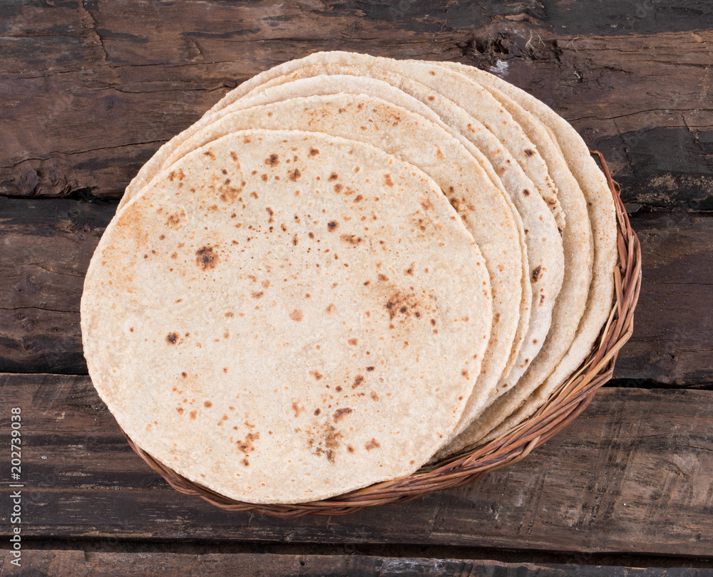 Indian Traditional Cuisine Chapati Also Know as Roti, Fulka, Paratha ...