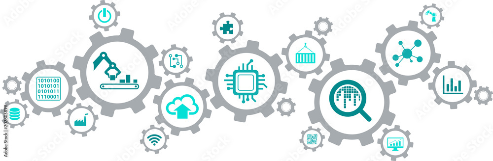 Digitalization concept: enterprise IoT, smart factory, industry 4.0 ... Digitalization concept: enterprise IoT, smart factory, industry 4.0 ...