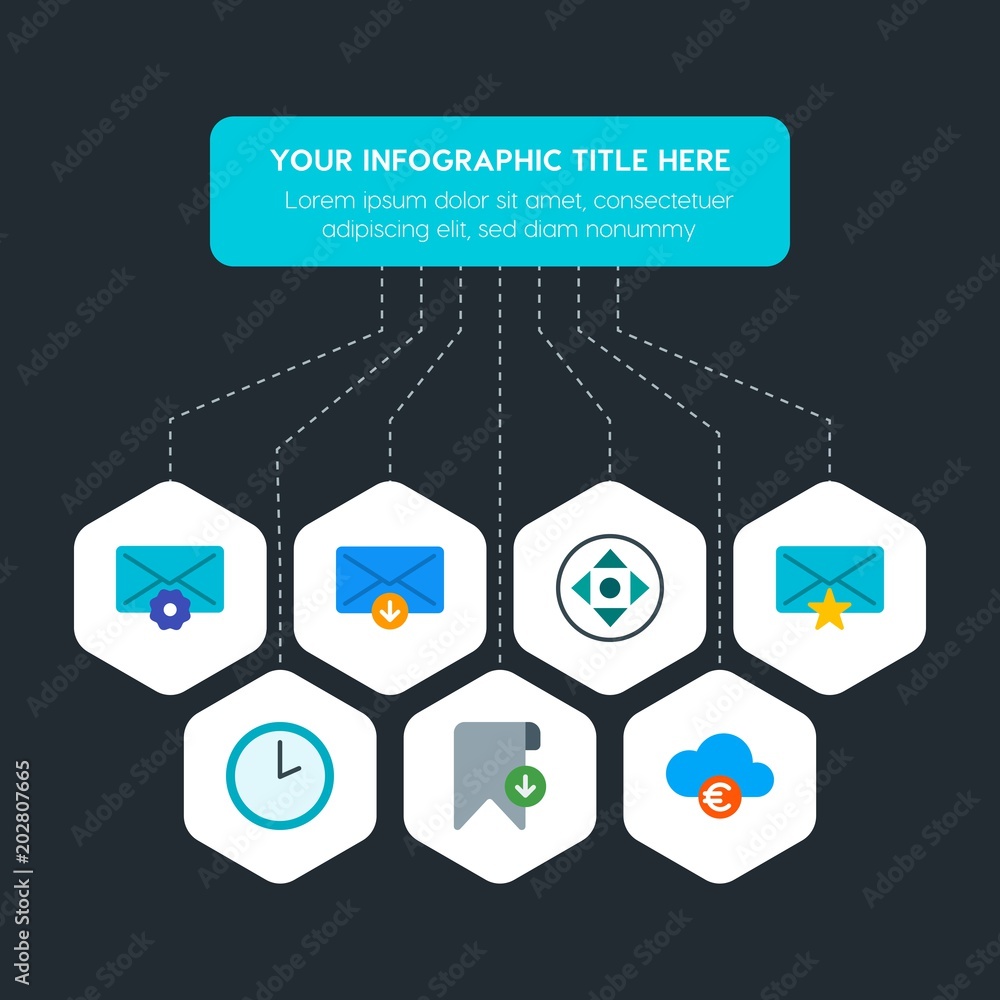 Flat geometric cloud and networking, cursors, bookmarks, email ...