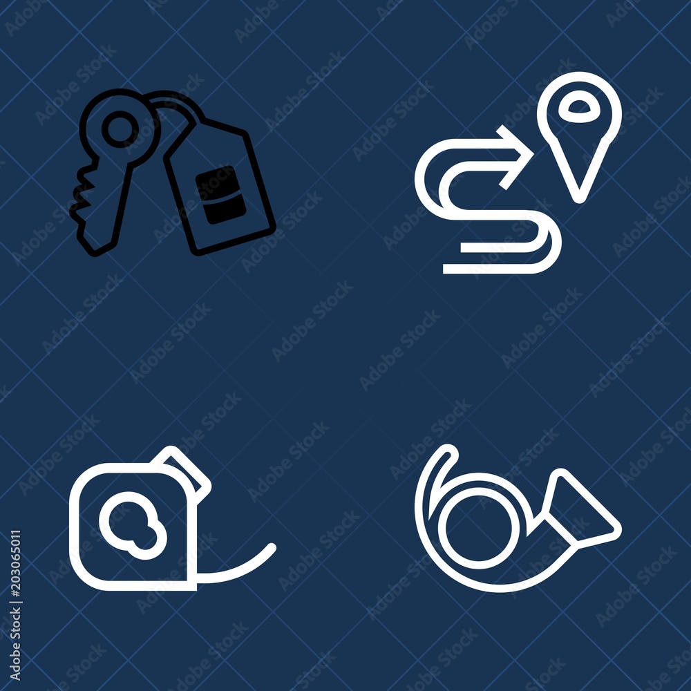 Premium set of outline vector icons. Such as trumpet, instrument, color ...