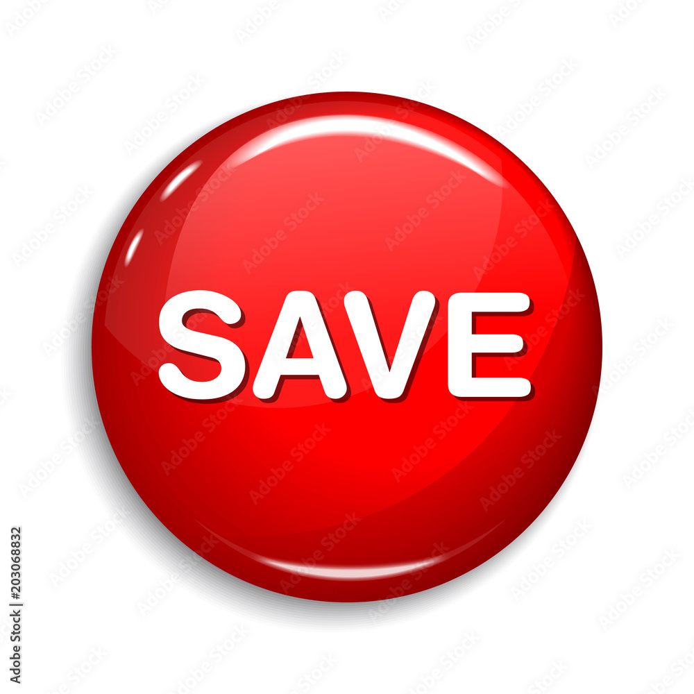 Save Round Vector Web Element Circular Button Icon Design Stock Vector ...