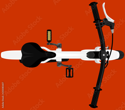 Kid's classic bicycle top view isolated color vector illustration Stock ...