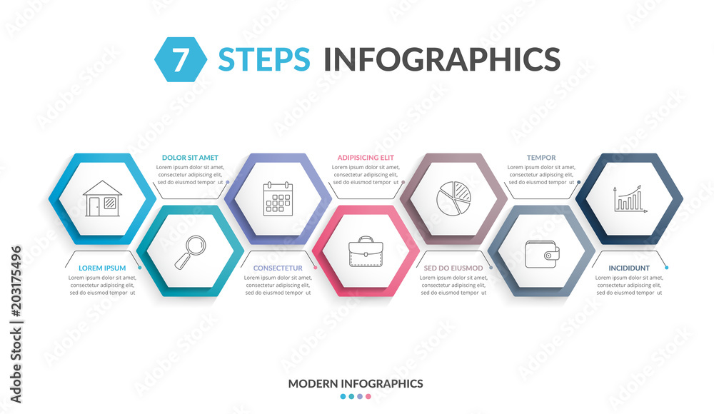 7 Steps Infographics Stock Vector | Adobe Stock